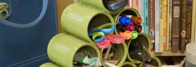 DIY - Clever recycled desk organisers