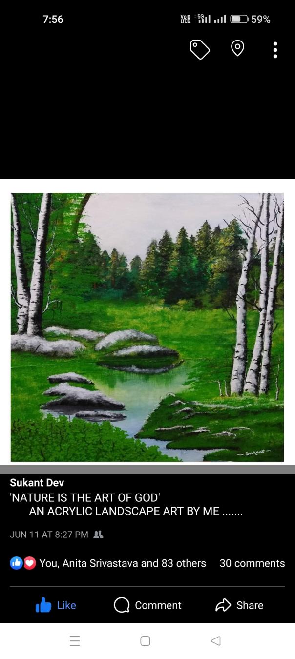 Acrylic landscape. created by Sukant Dev