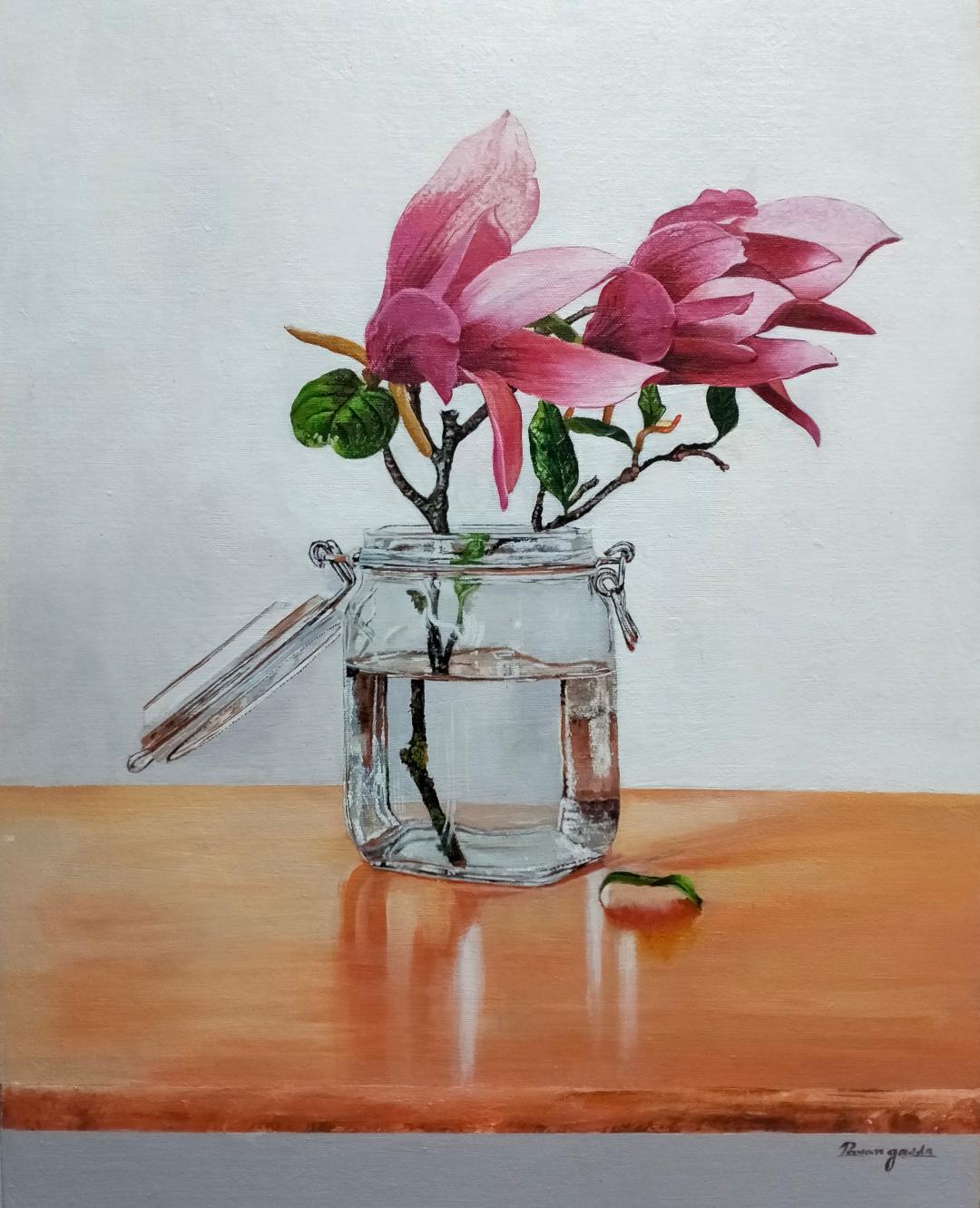 "A Jug's Floral Reflection." created by Pavan gowda