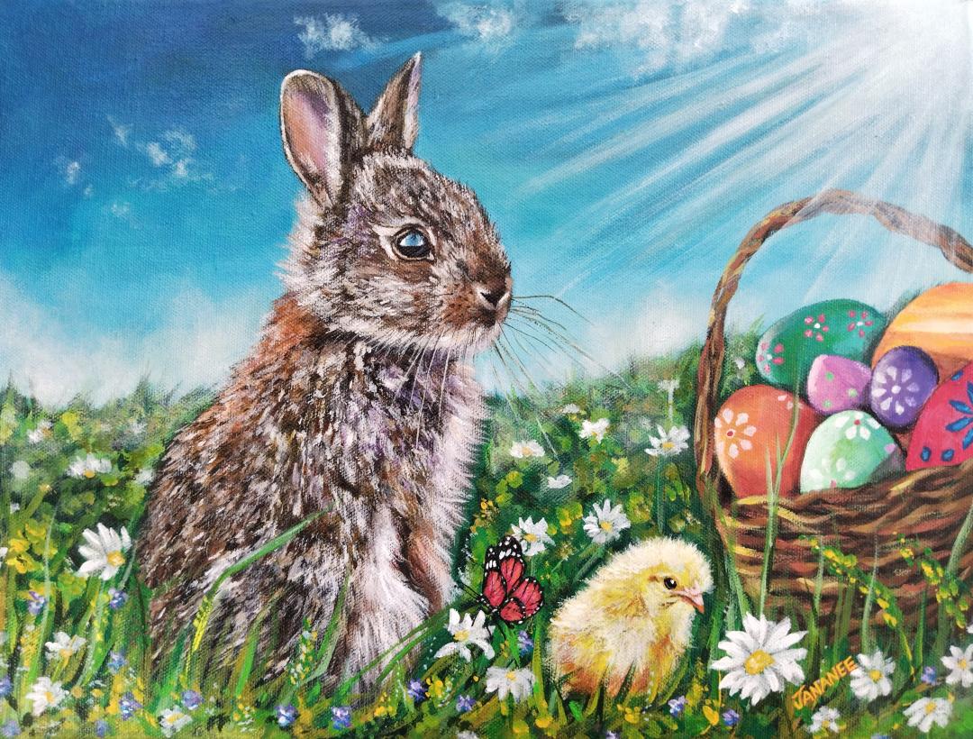 Easter Bunny and his friends created by Jananee Dhalapathy