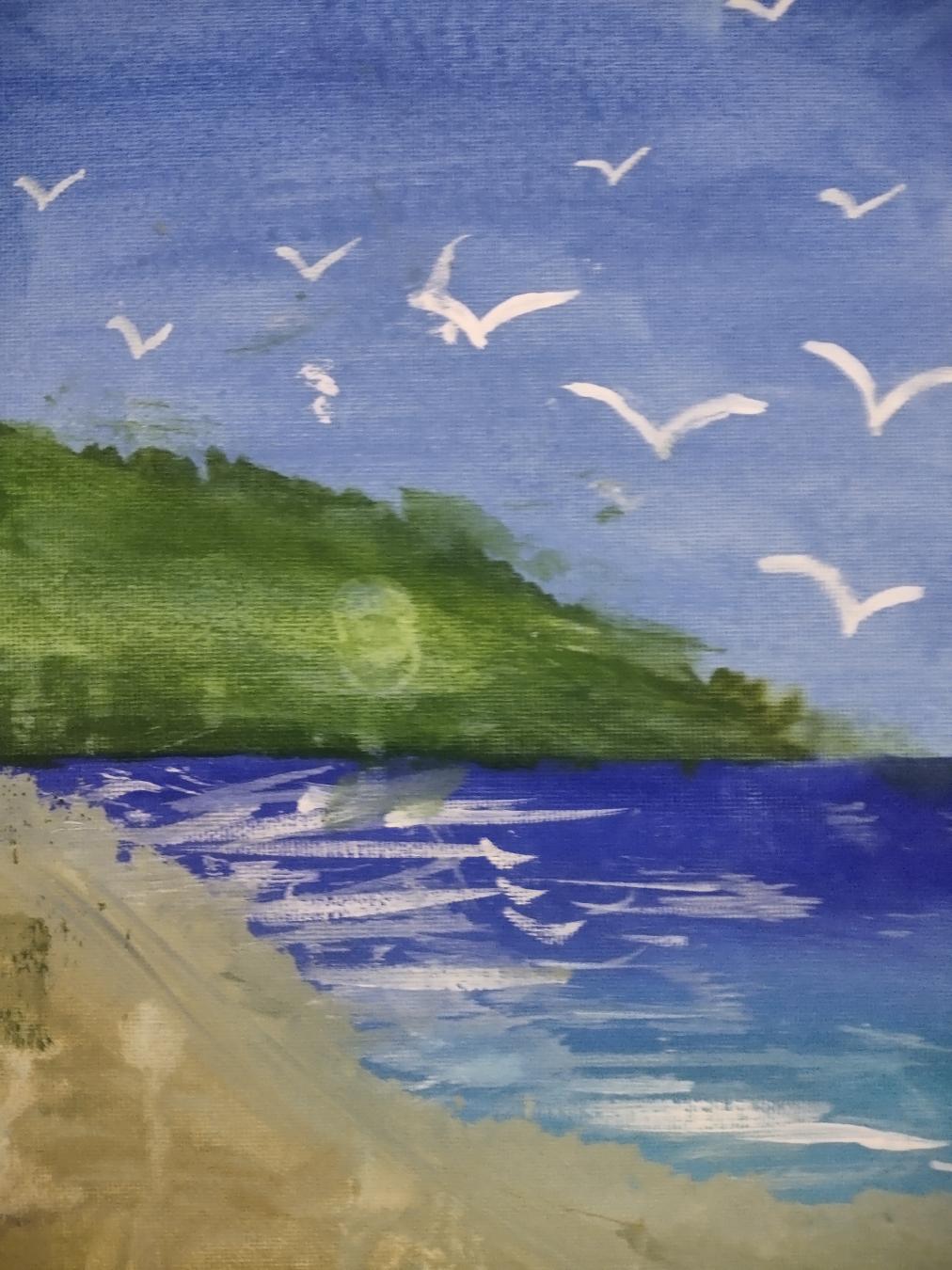 beach and mountain scenary created by Garvit Jangir