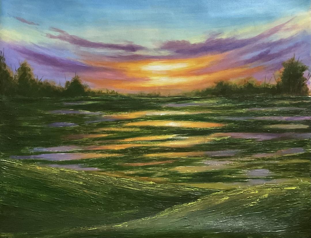 Sunset wetlands created by Naaz Parween