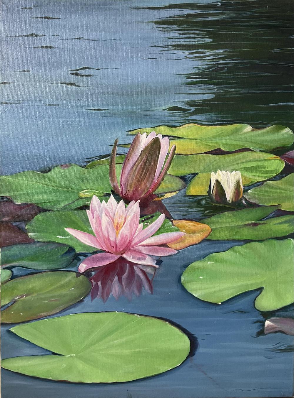 Water lilies created by Naaz Parween