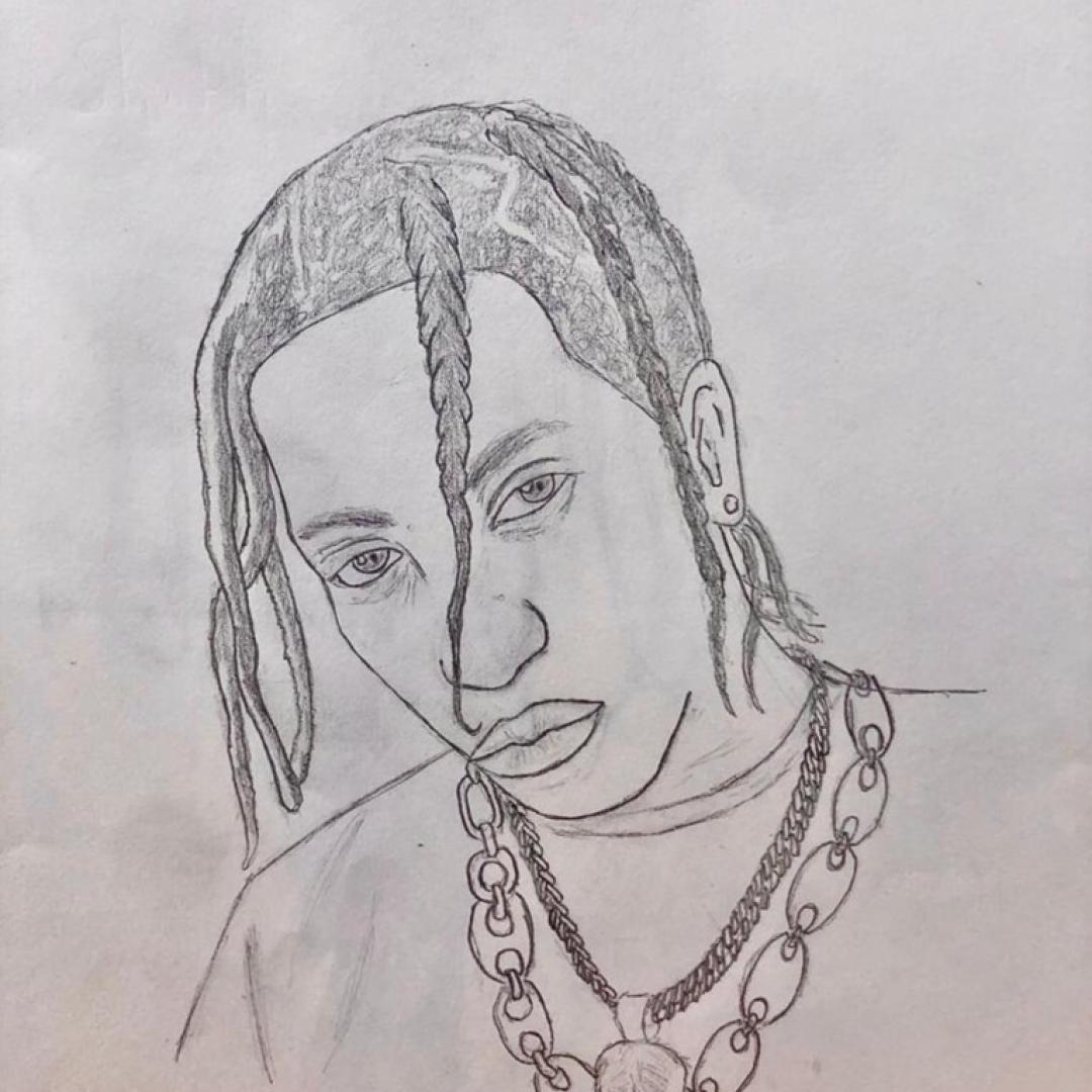 Travis scott sketch created by Maroof shaikh