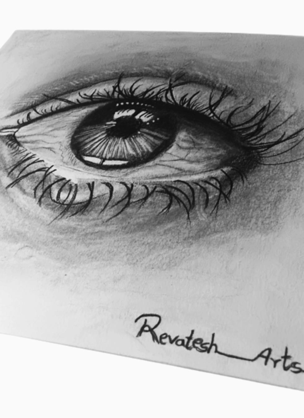 Realistic eye portrait created by Revatesh Dhaygude