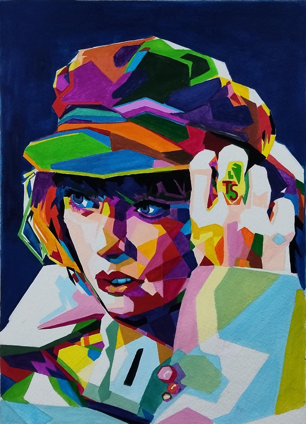 Taylor swift pop art painting created by