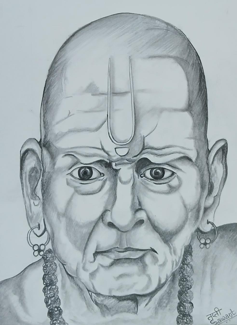 Swami samarth sketch created by trupti chodankar