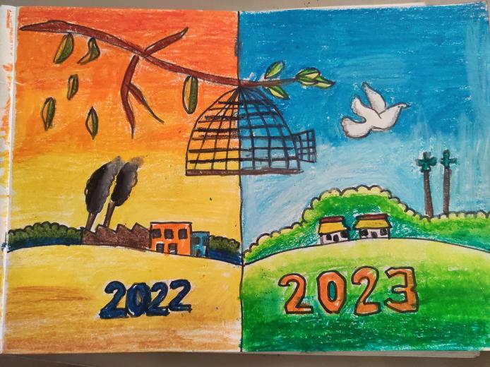 Happy New Year Drawing created by Drashy Shah