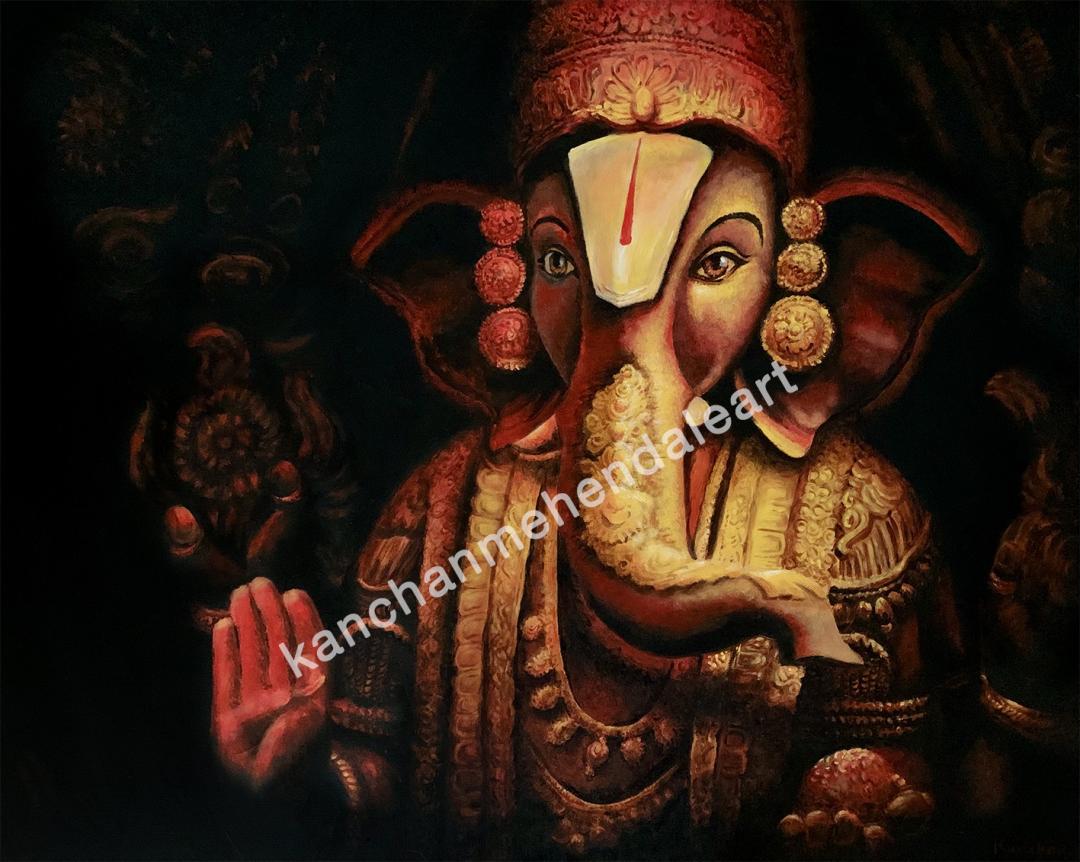 Red Ganesha created by Kanchan Mehendale