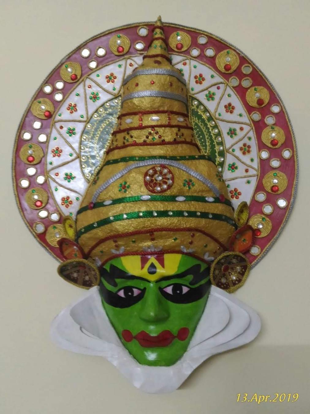 Kathakali mask created by Pratichi Dubey