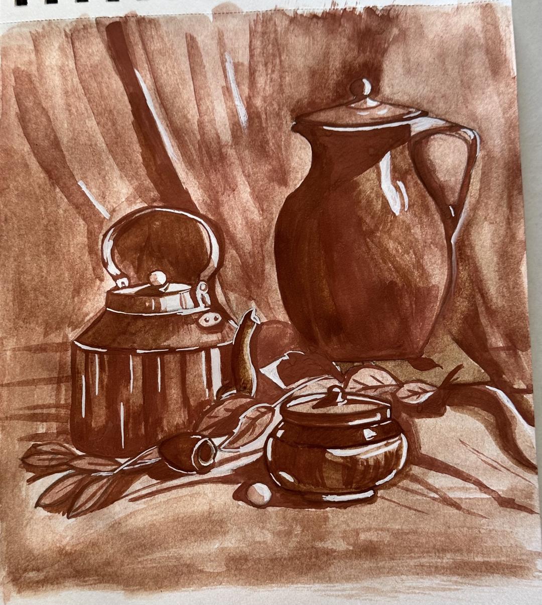 Still life in monochromatic mode created by Mukta Saraph