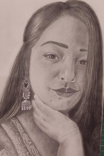 Graphite pencil Sketch created by Obaid Ahmad