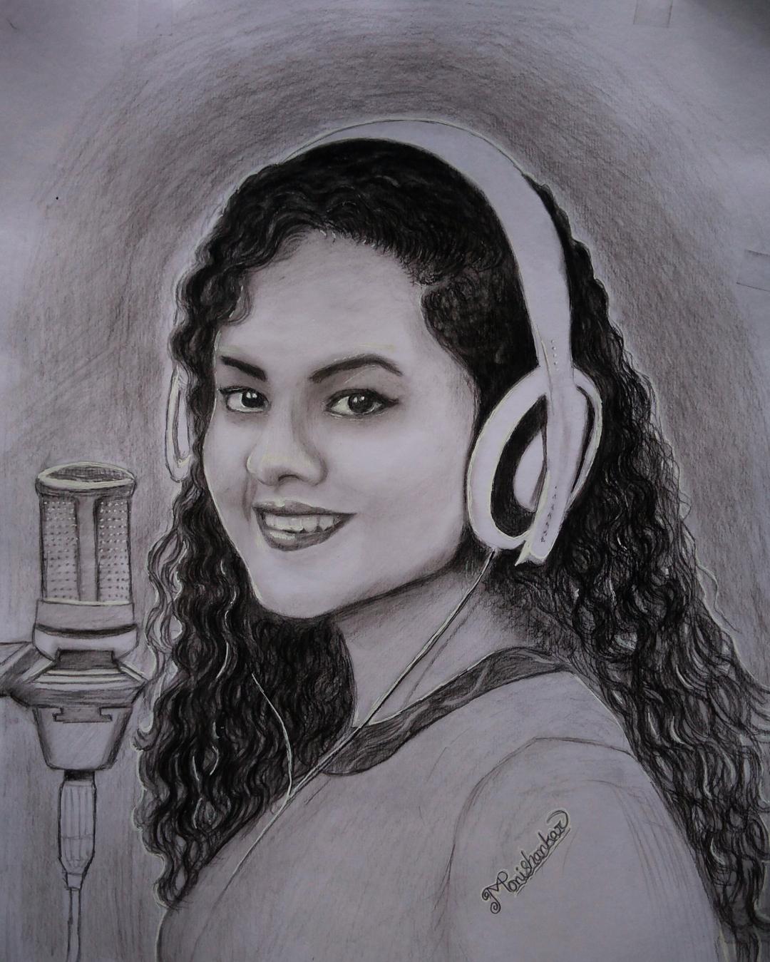 Palak muchhal drawing created by Monishankar maji