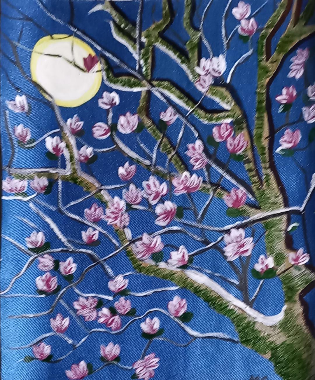 Magnolia tree at night created by Madhuparna Choudhury