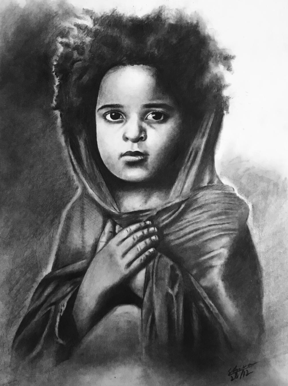 Realistic child portrait created by Shiva Sharma