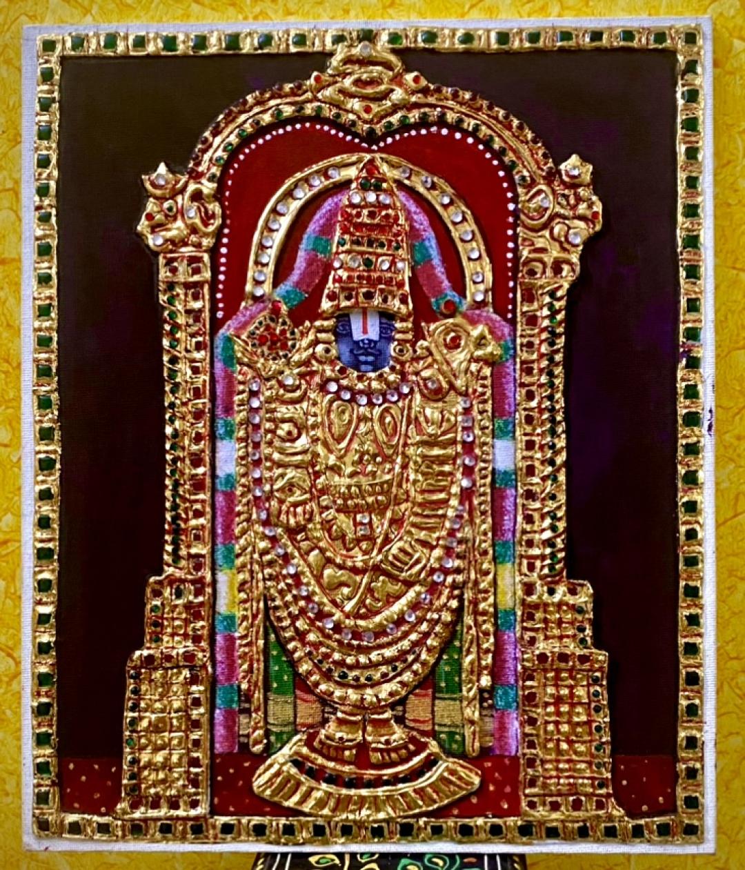 Tanjore painting - Lord Venkateshwara created by sudhamani m