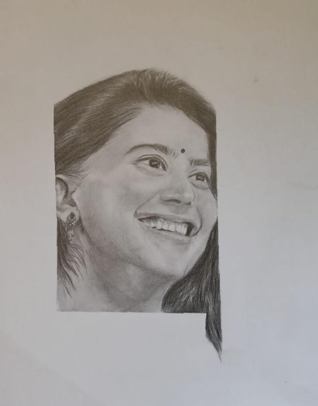 Pencil drawing of Sai pallavi created by Ayush manikpuri