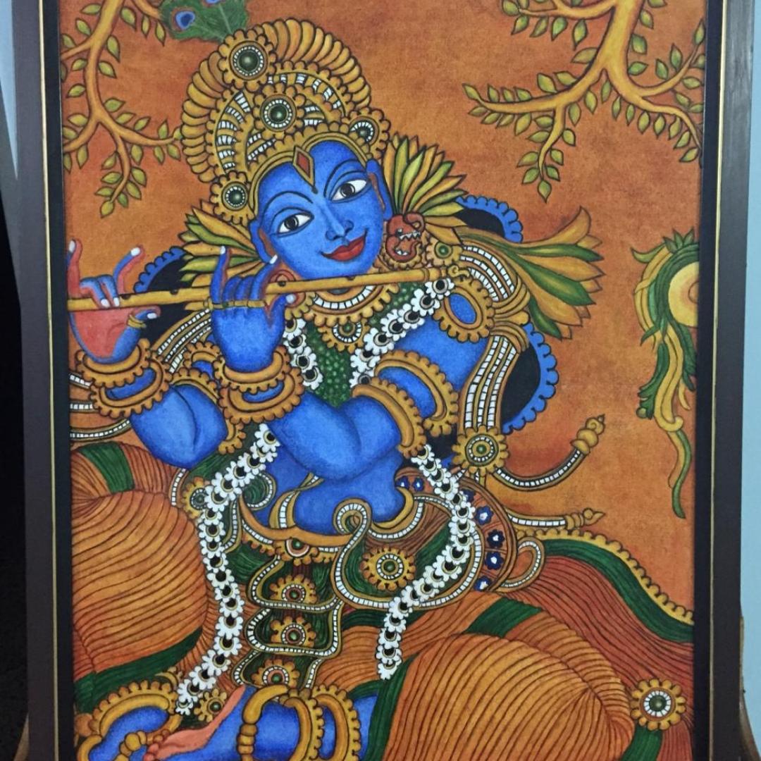 Kerala mural style painting created by Kala Prathap