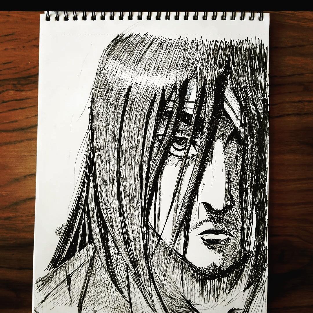 Anime sketches created by Oshin Krishna