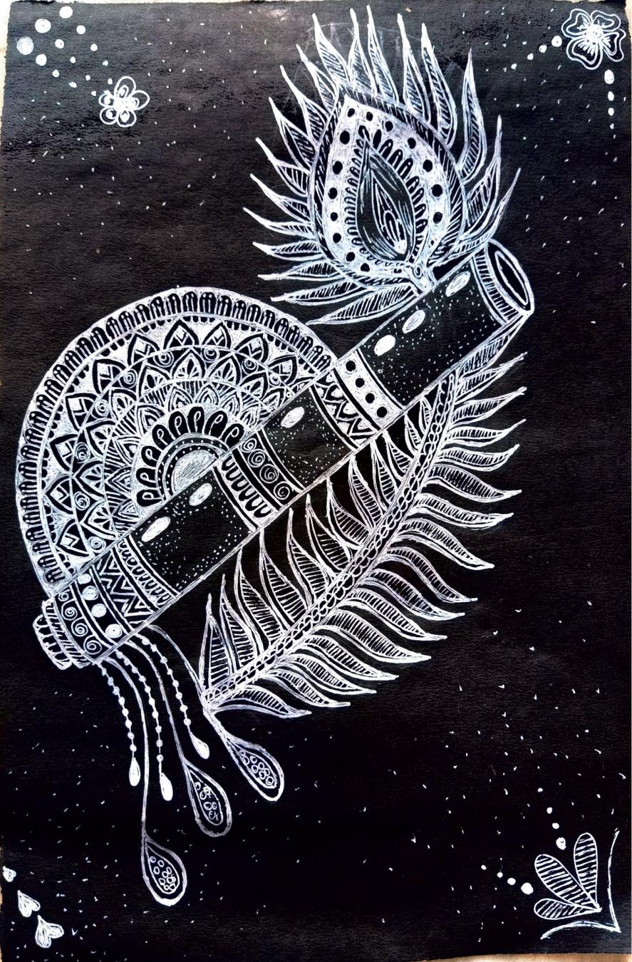 Bansuri Mandala art created by Moumita Chatterjee
