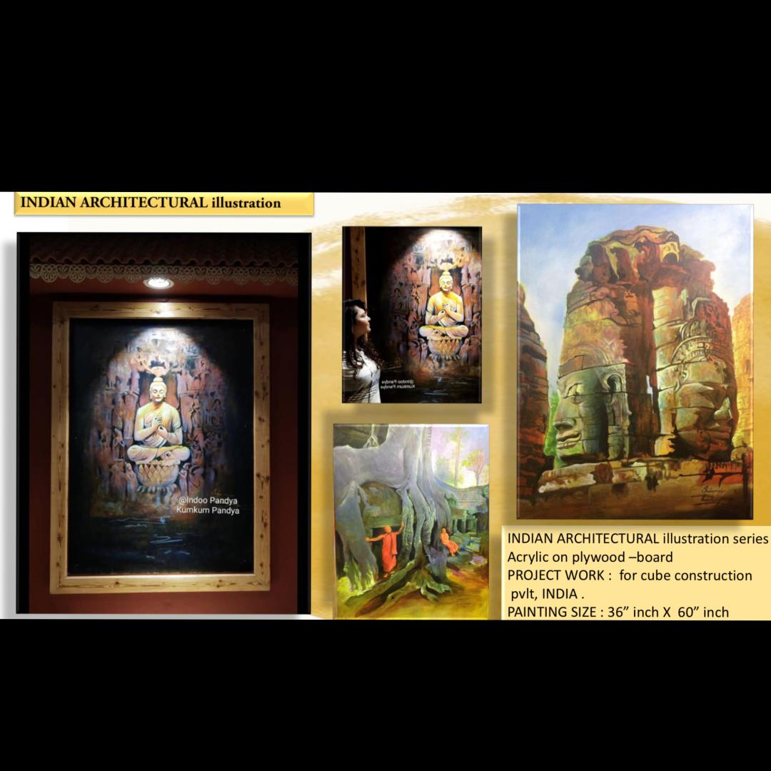 Ancient architecture created by Kumkum Krishnakant