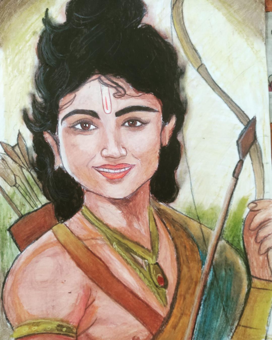Shree Ram drawing created by Rajnesh Jaat