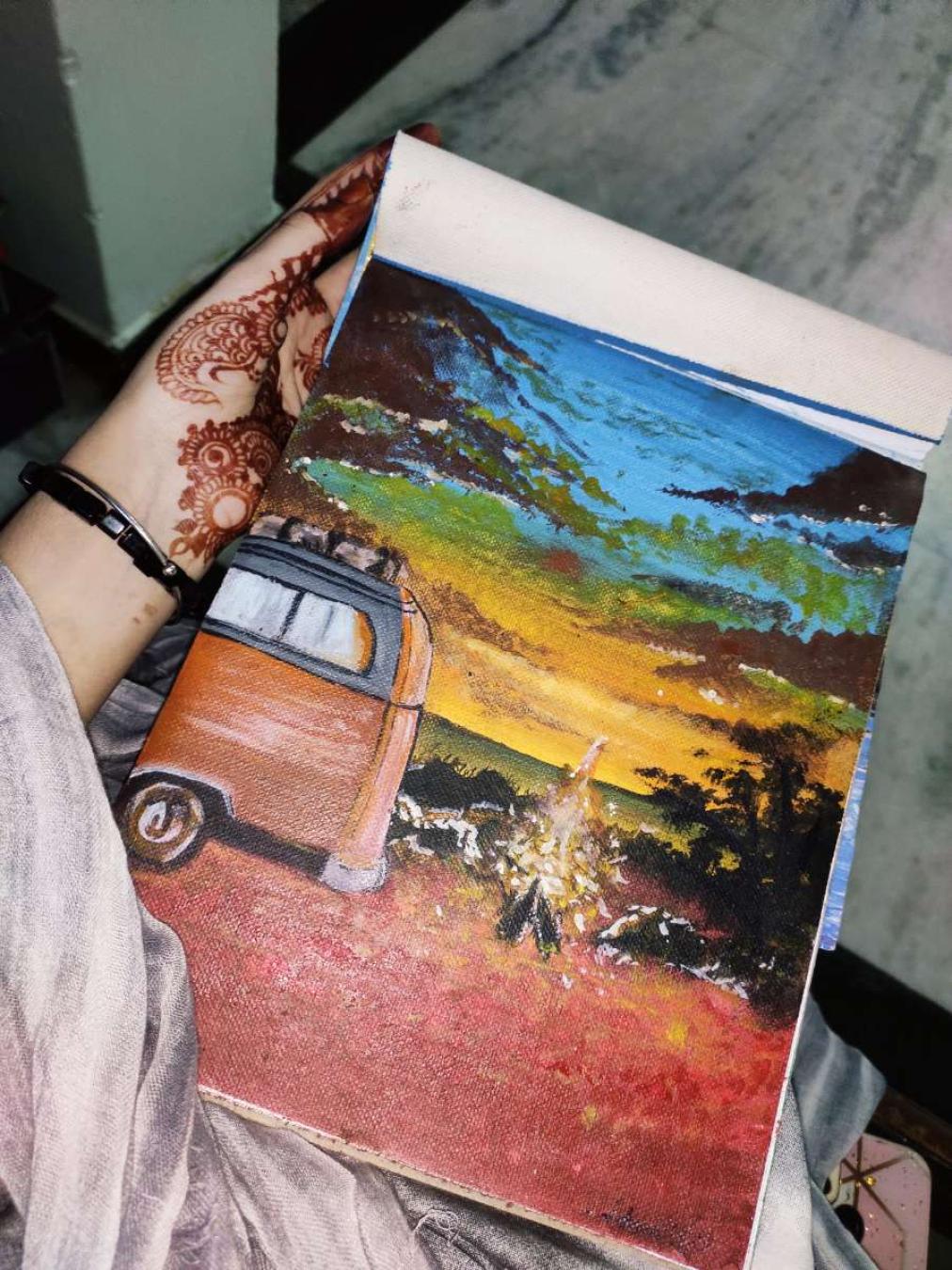 Acrylic painting created by Samra Asif