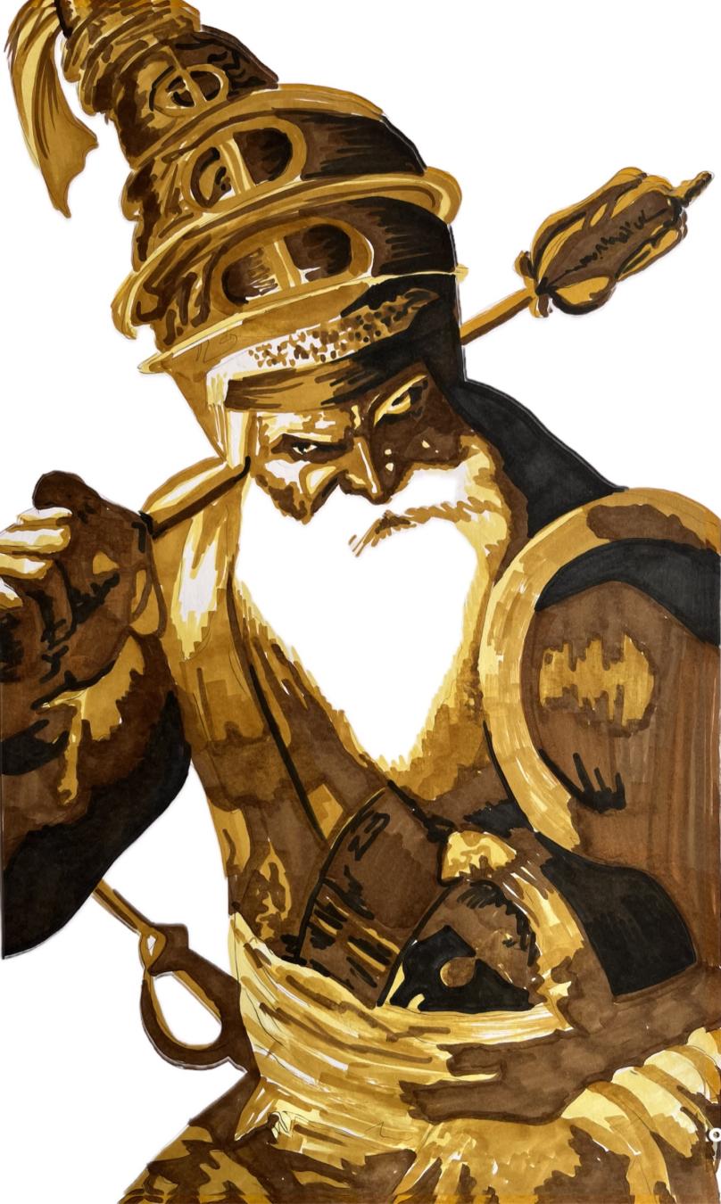 Akali Phula Singh Ji Portrait created by Prabhpreet Singh