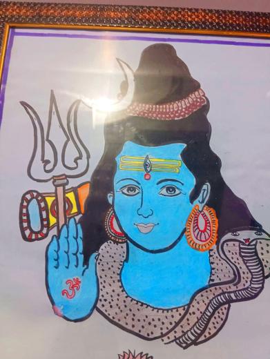 Shiv ji drawing with oil pastels. created by Sanchit Shukla