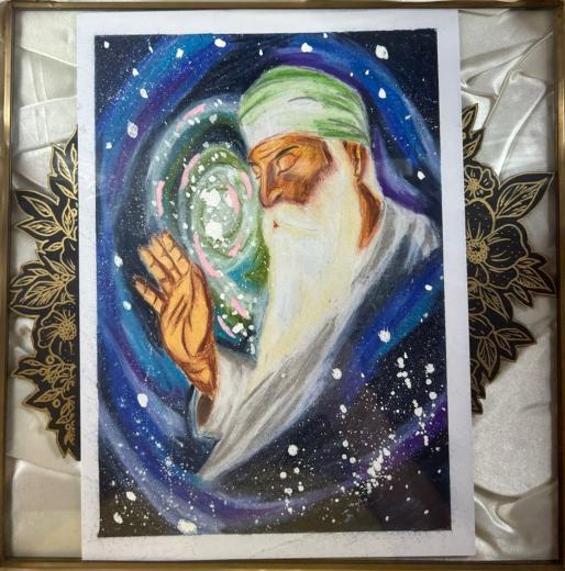 Guru Nanak Dev Ji Soft Pastel Drawing created by Sucheta Dhawan