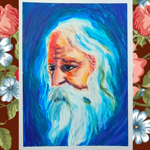 Shiv Shankar oil pastel drawing created by Sucheta dhawan