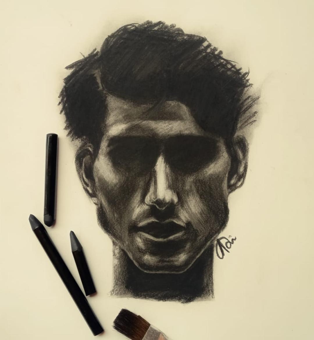 Man in charcoal created by Aswathi