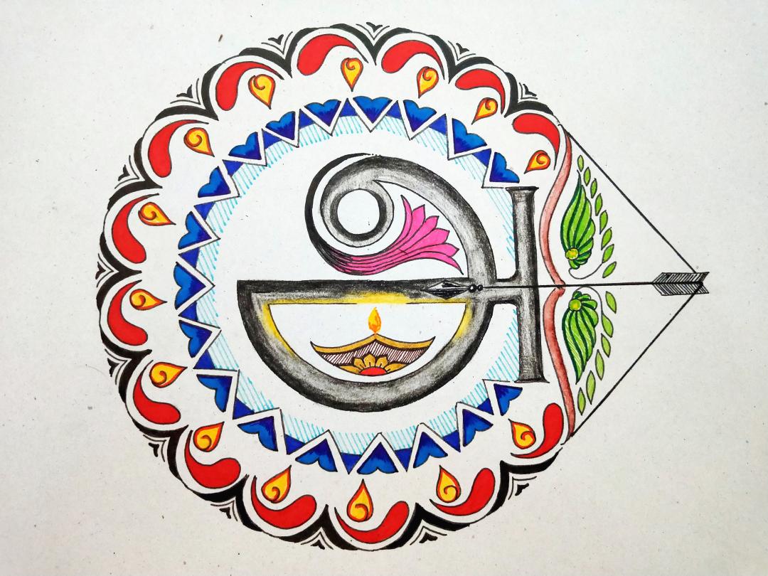 Mandala with Tamil alphabet created by Pradeepa M