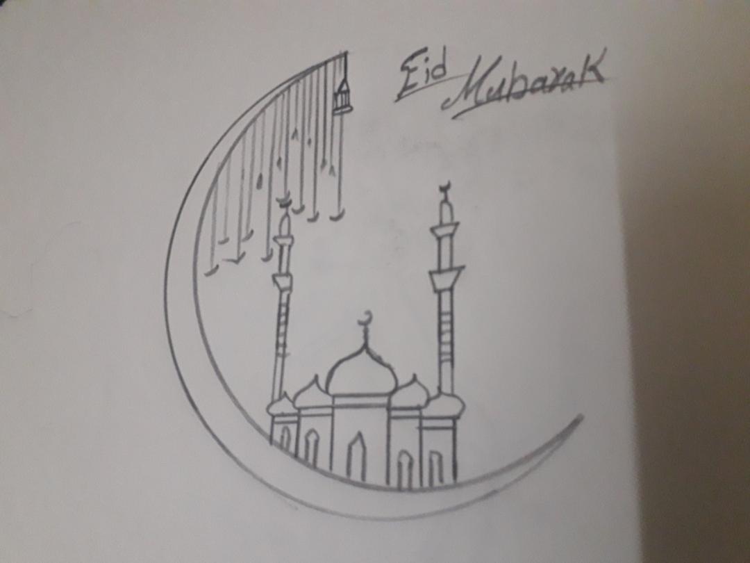Eid Mubarak drawing created by Ayan shaikh