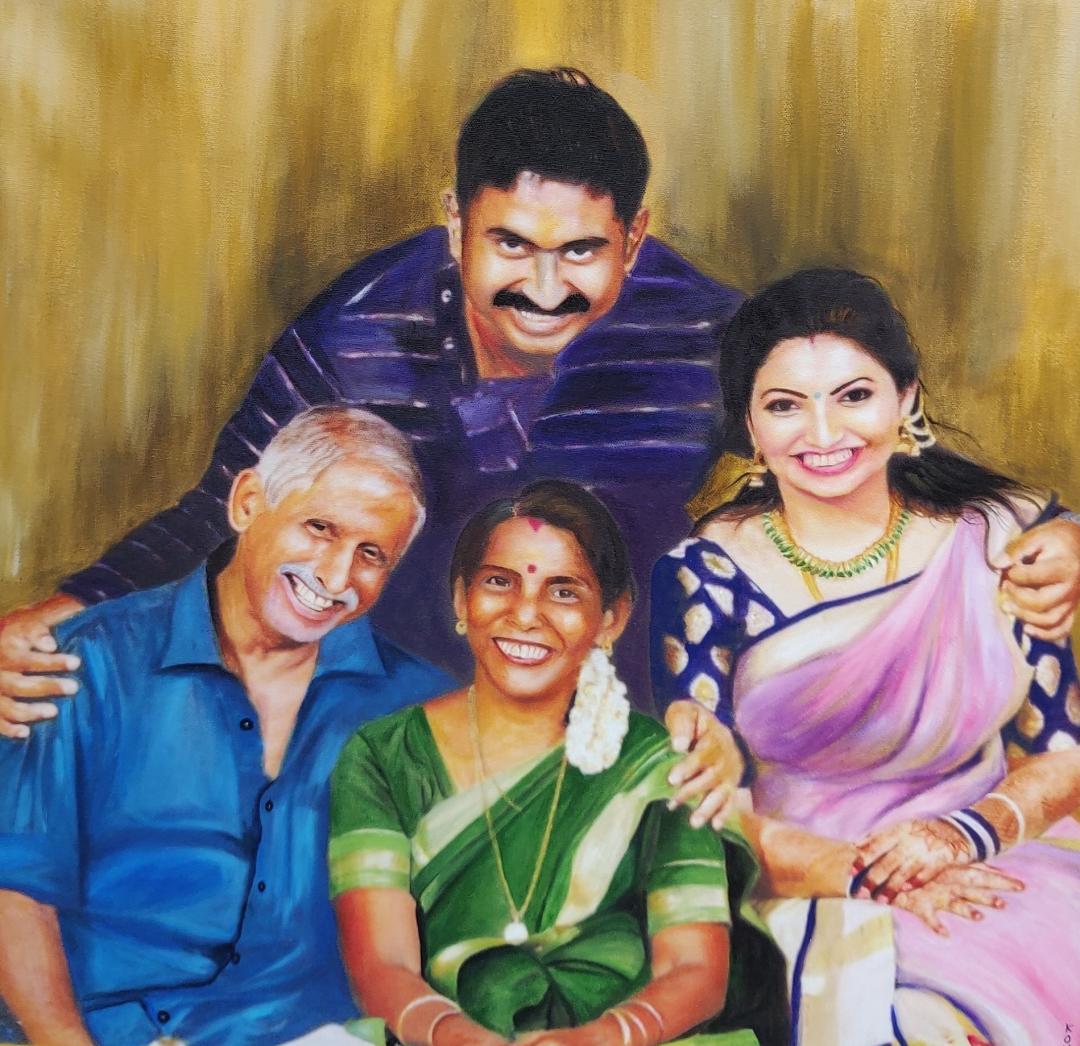Kingfisher bird , portraits , family portrait created by Komal Sharma