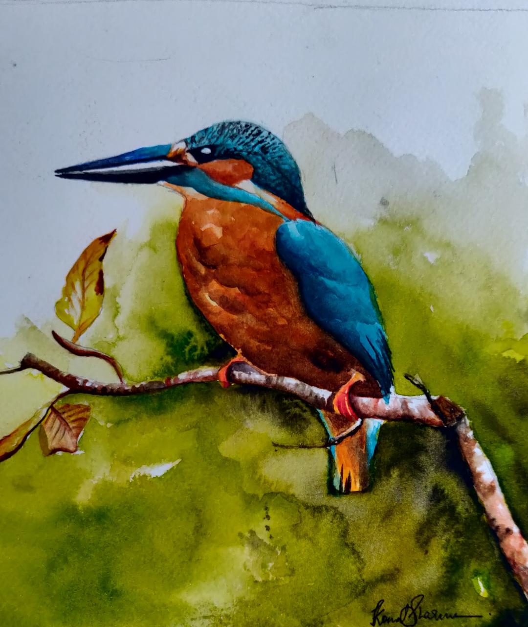 Kingfisher bird , portraits , family portrait created by Komal Sharma