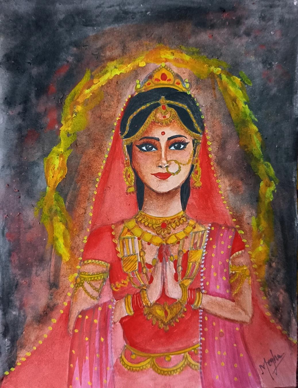 Painting of Draupadi created by Megha Roy