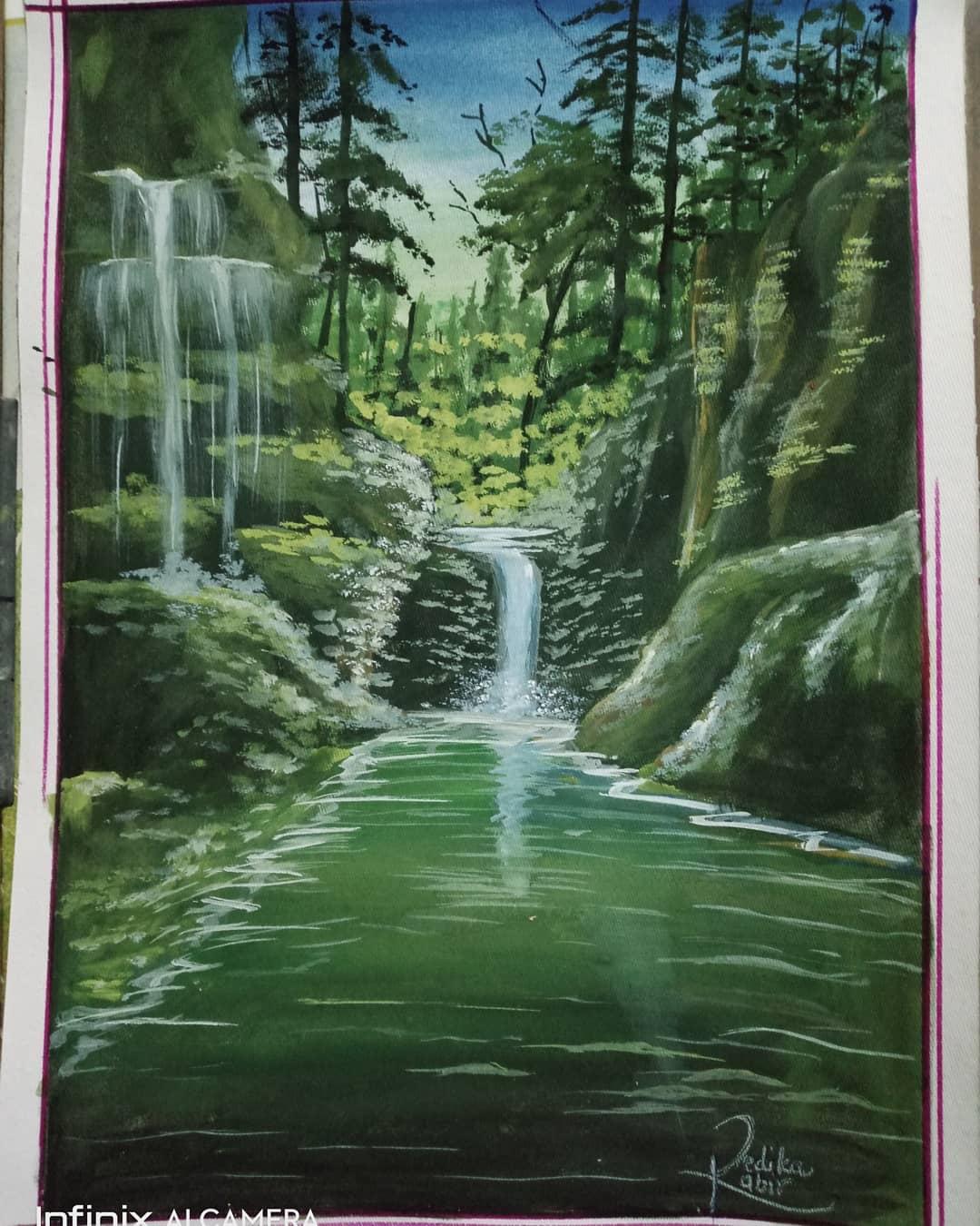 Pencil sketch, color drawing, painting, charcoal drawing created by ...