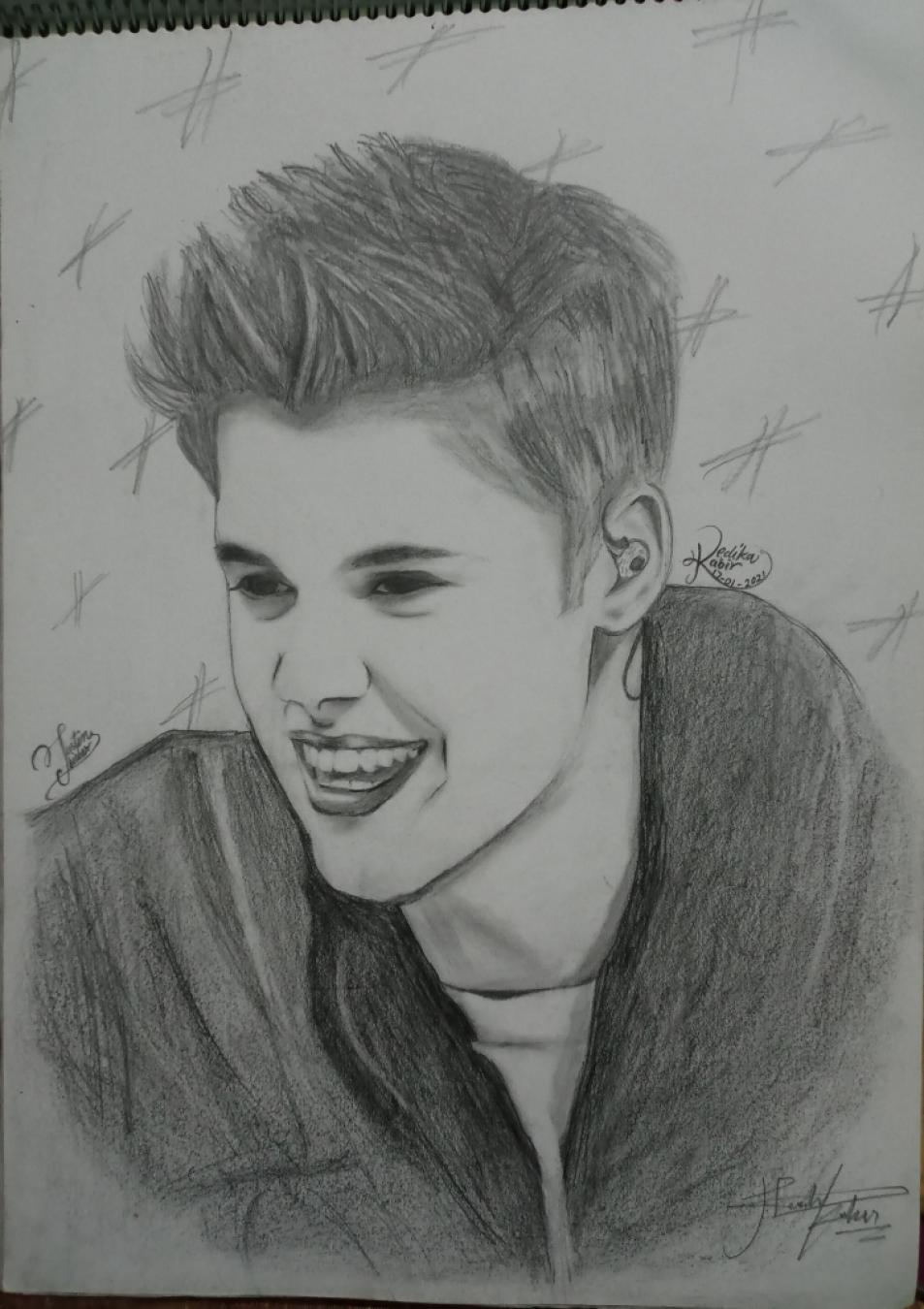 Pencil sketch, color drawing, painting, charcoal drawing created by ...