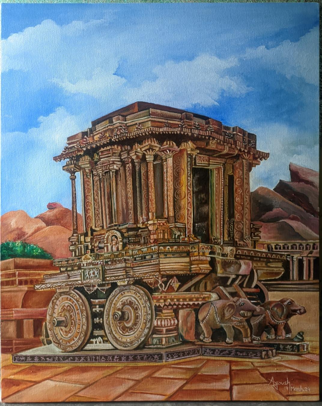 Humpi temple created by Ayoush Sharma