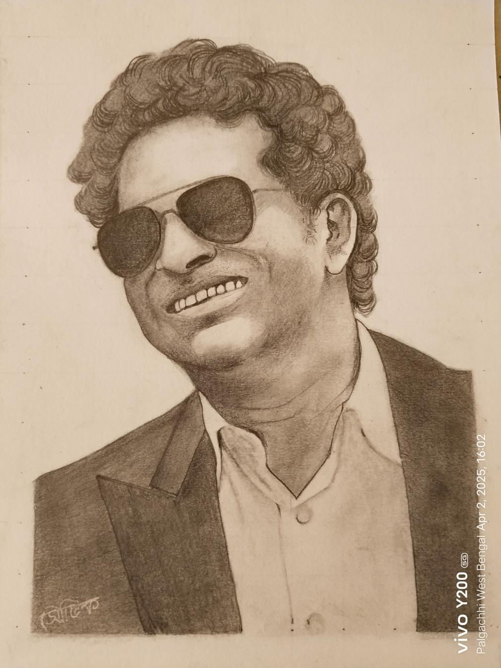 The GOD OF Cricket, The Sachin Tendulkar Skatching Potrait created by ...
