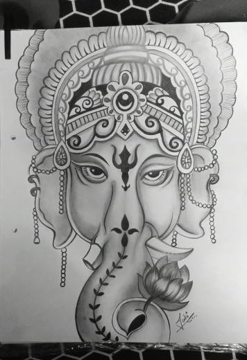 Pencil shading and mandala art created by Juhi saxena