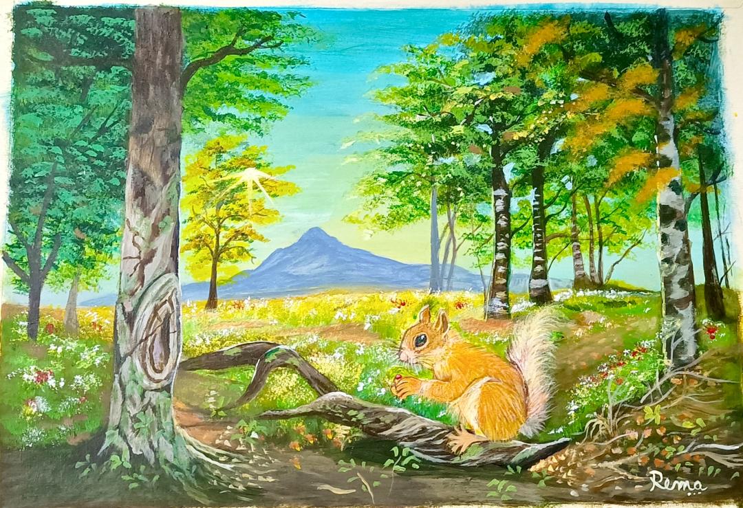 Mountain meadow squirrel created by Rema Gopal