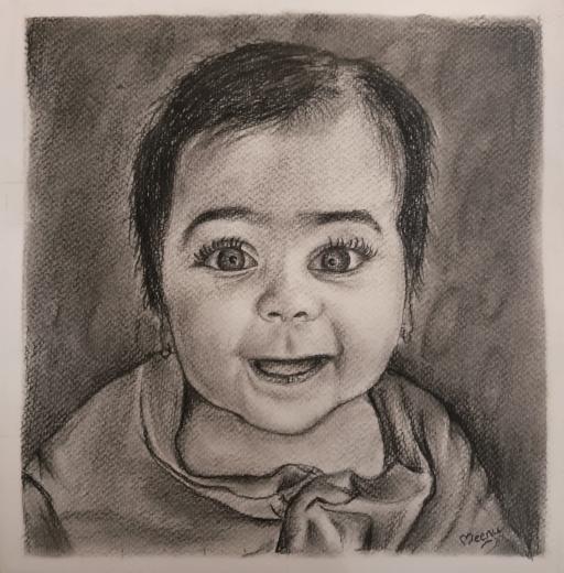 Charcoal human faces created by Meenu Jain
