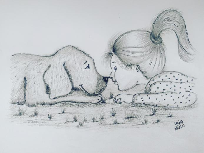 Pencil sketching created by Usha Anand