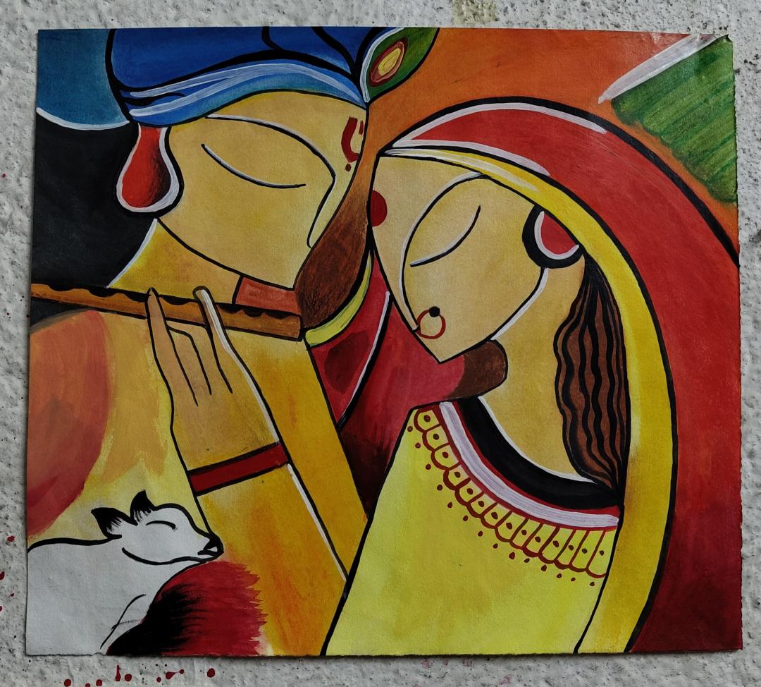 Radha Krishna art created by Shantanu Sanki