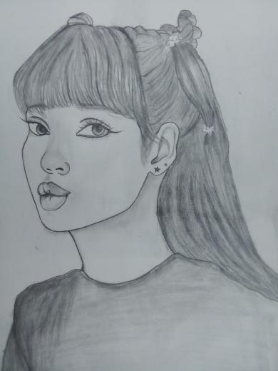 Lalisa pencil sketch created by Aradhya singh