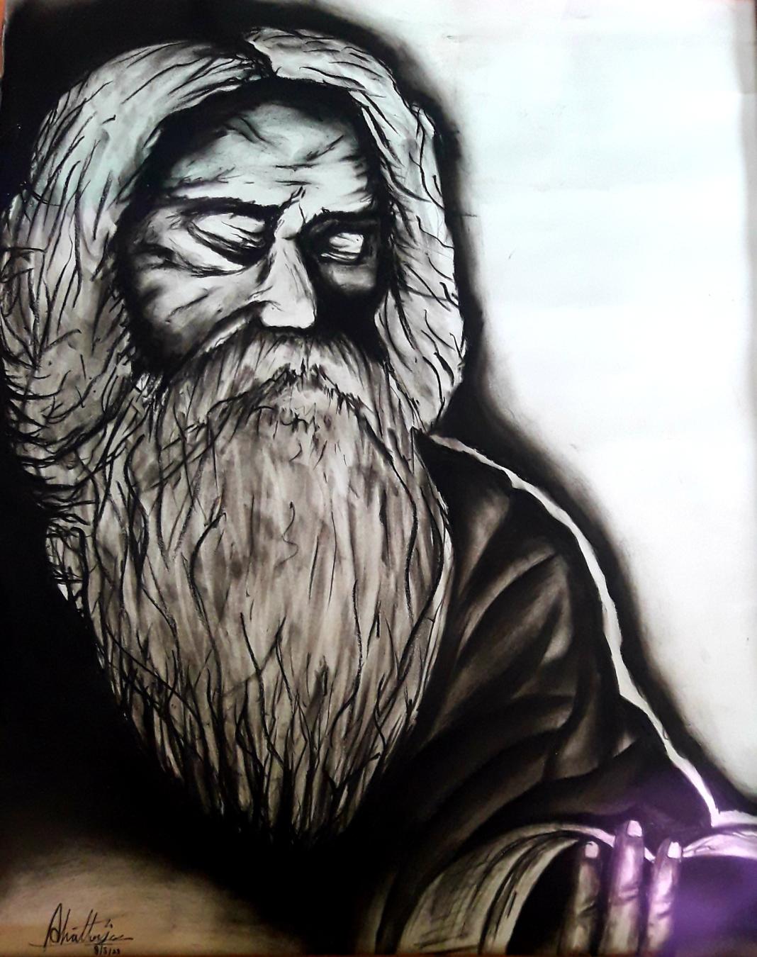 Rabindranath Tagor drawing created by Aritra Chatterjee