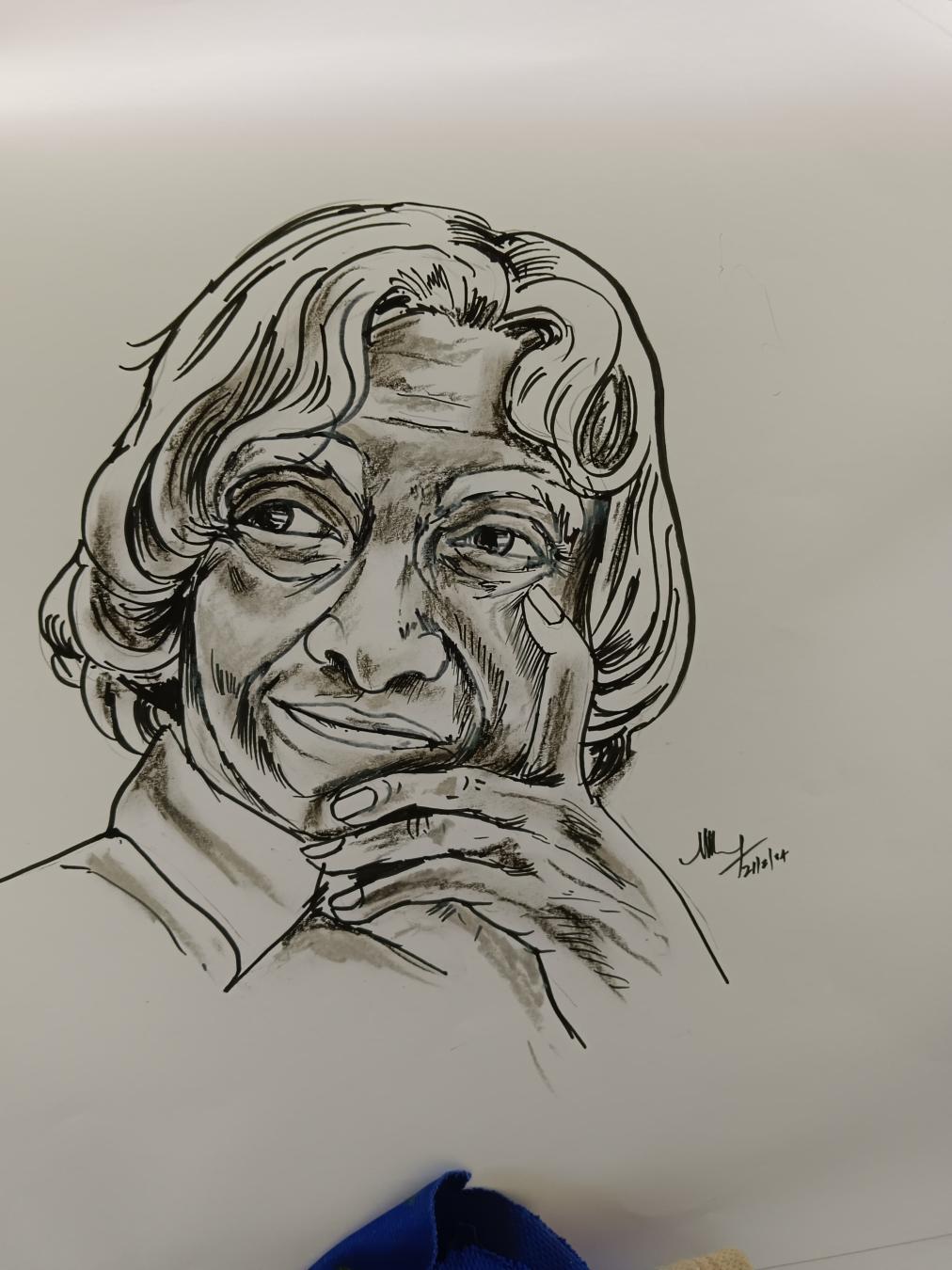 ABDUL KALAM OIL PASTEL PORTIAT created by MATETI KAMALAKAR