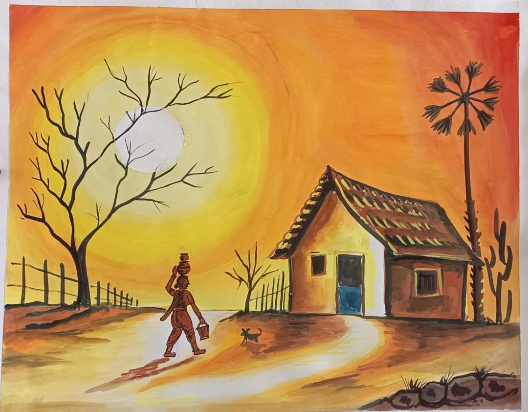 Landscape Poster Painting created by MATETI KAMALAKAR